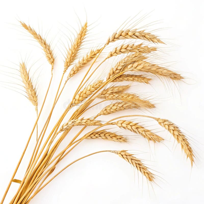 Wheat Branches Isolated on White Background Stock Illustration ...