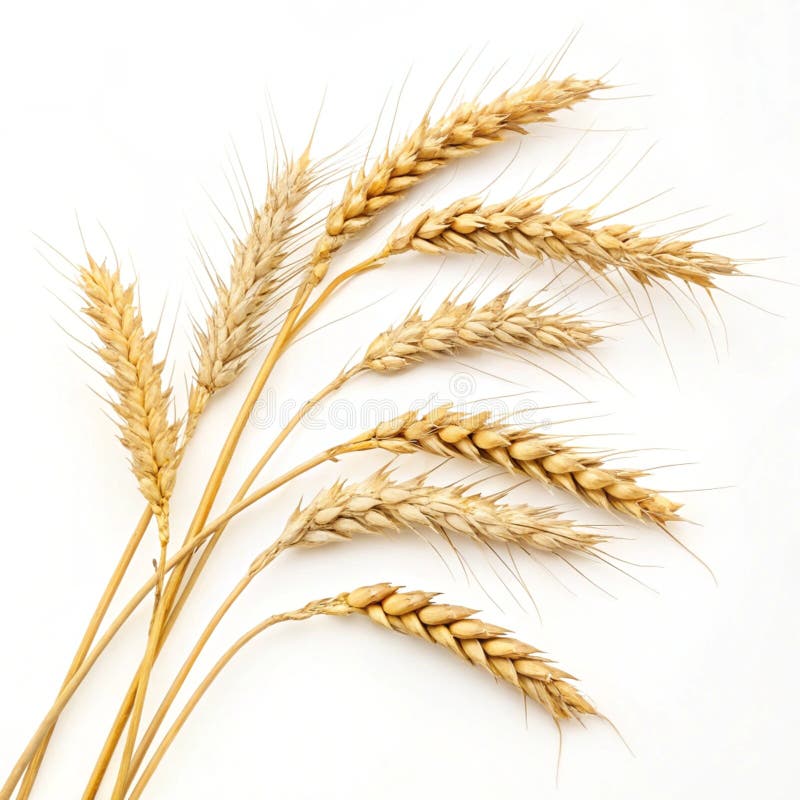 Wheat Branches Isolated on White Background Stock Illustration ...