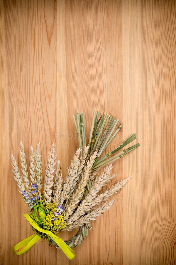 Bundle of Wheat with Flower and Band Stock Image - Image of nutrition ...