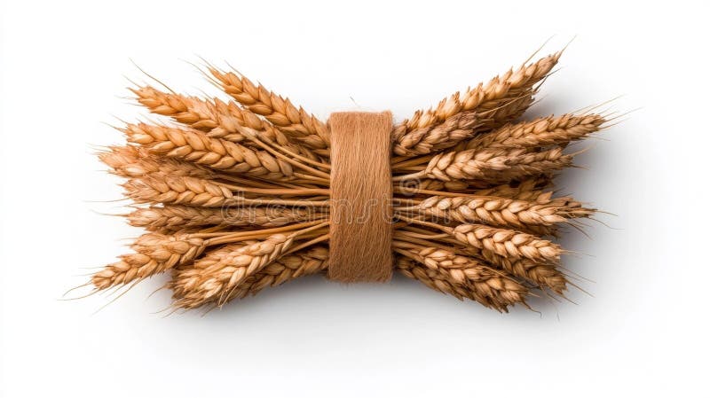 Bundle of Wheat on Isolated White Background Stock Illustration ...