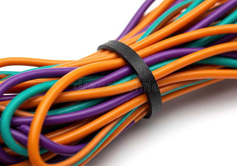 A Bundle of Wires with a Black Rubber Band AI Generated Stock ...