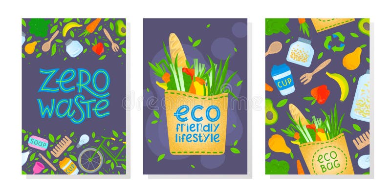 Bundle of Zero Waste Vector Illustrations and Pattern Stock Vector ...