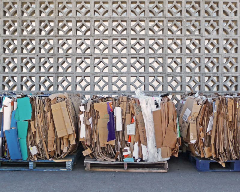 Bundled Recyclable Material on Pallets Stock Photo - Image of landfill ...