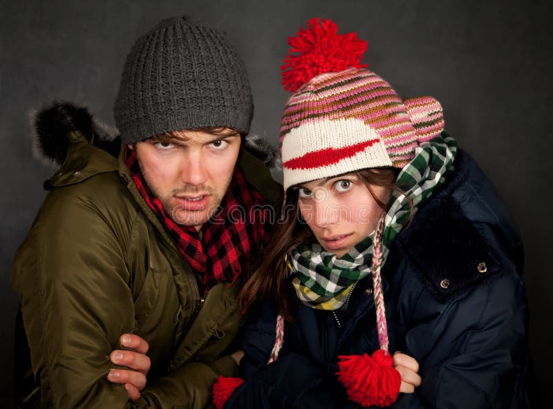 Bundled Up Couple stock photo. Image of lady, couple - 13285676