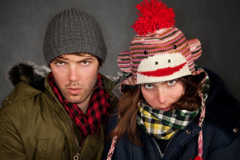 Bundled Up Couple stock image. Image of hipster, lady - 13896255