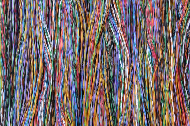 Colorful bundles of wires stock image. Image of digital - 30700385