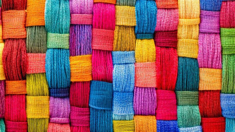 Colorful Threads Forming an Abstract Pattern Background Stock Image ...