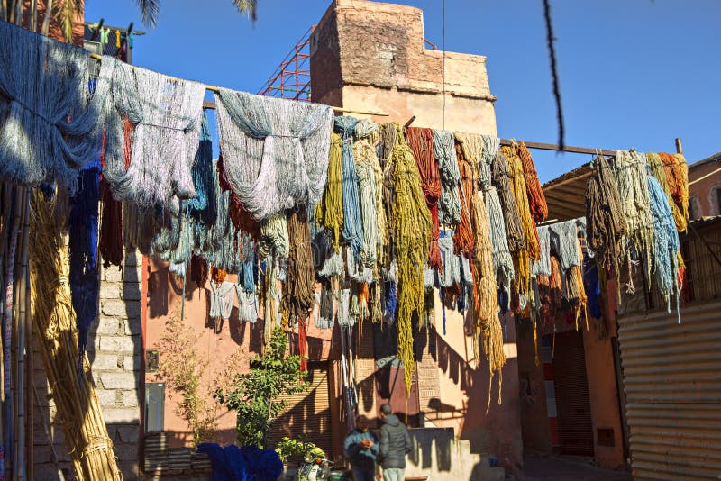 Bundles of Dyed Wool Drying Editorial Photography - Image of drying ...