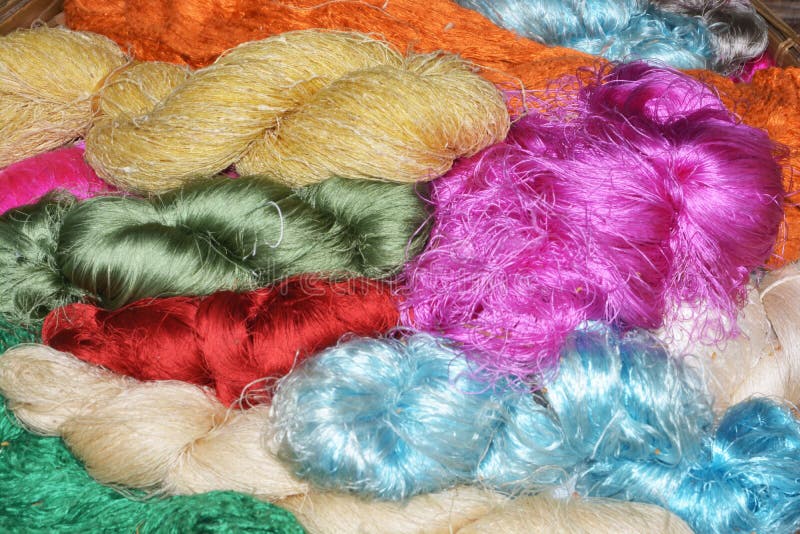 Bundles of Hand Made Colorful Thread Stock Image - Image of blue ...