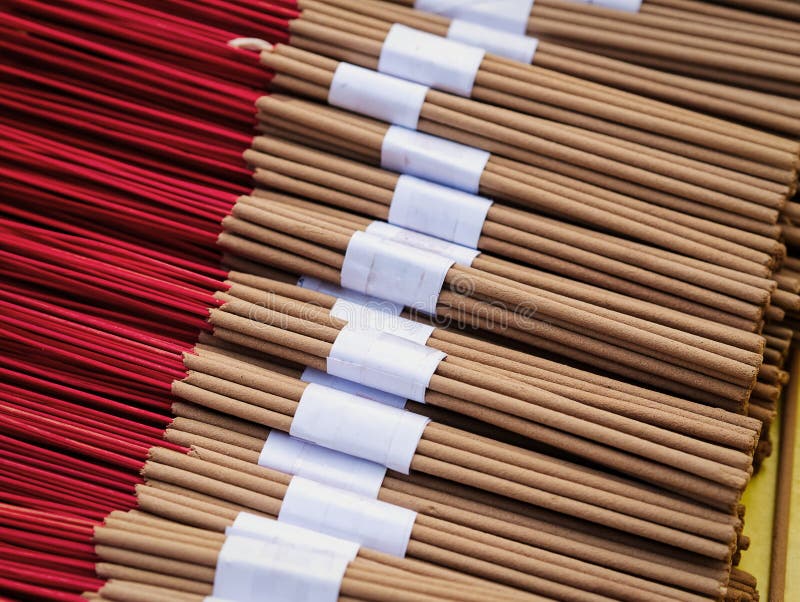 Bundles of Joss Sticks for Praying at Buddhist Temple Stock Image ...