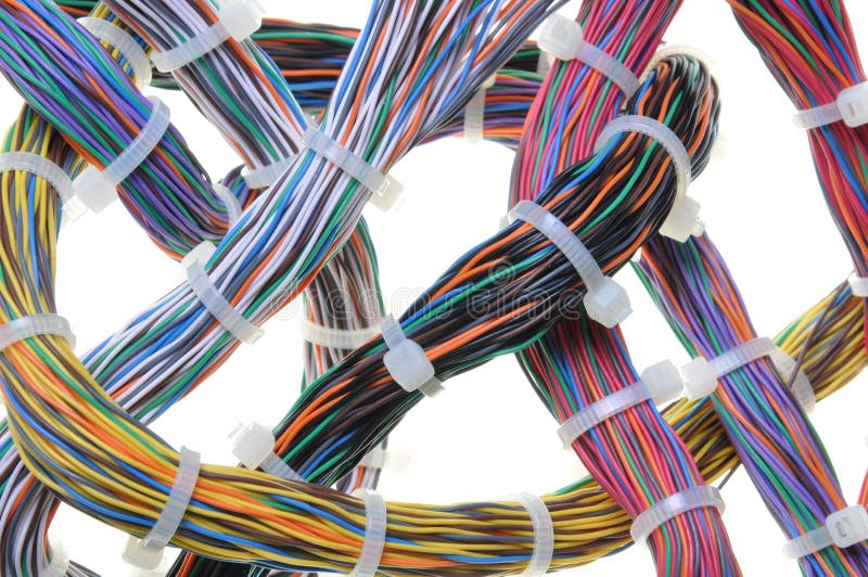 Colorful bundles of wires stock image. Image of digital - 30700385