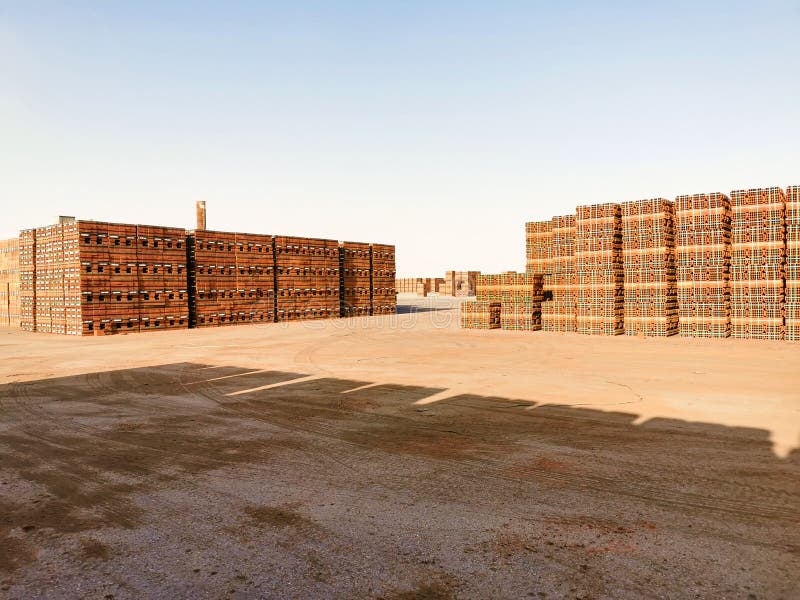 Bundles of Red Bricks Kept Inside a Factory and Ready To Transport ...