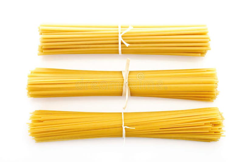 Bundles of Spaghetti, Elevated View. Stock Image - Image of food ...