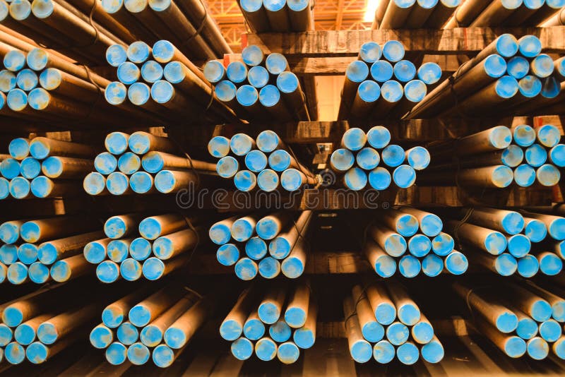 Stack of Steel Coil in Storage Warehouse. Steel Coils Handling ...