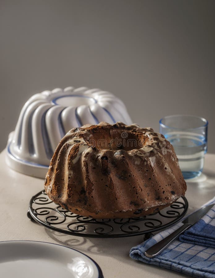 Bundt Cake with Ceramic Vessel on the Side Stock Image - Image of ...