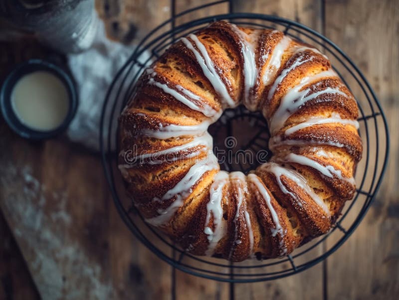 Bundt Cake on Wire Rack stock image. Image of serving - 388518943