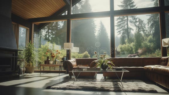 A Bungalow with Large Windows that Allow Plenty of Natural Light Stock ...