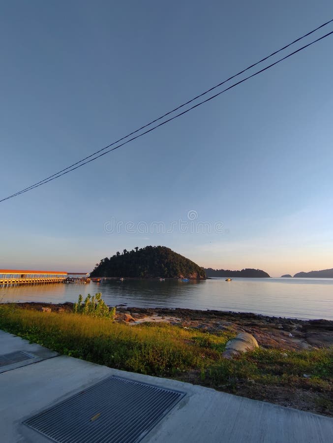 Sunset at lanun island stock photo. Image of nature - 200844548