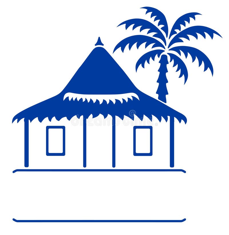 Logo Bungalow stock vector. Illustration of island, flower - 20008003