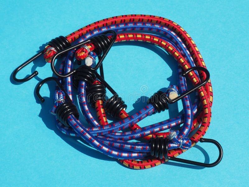 Bungee Cord Set with Fixing Hooks Stock Photo - Image of resilient ...