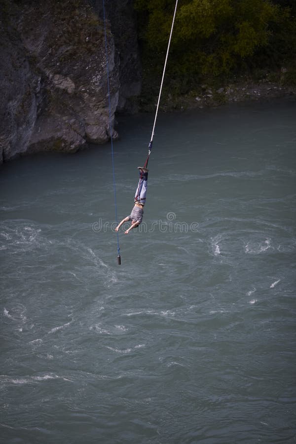 Bungee jumper hanging stock photo. Image of bounce, scary - 15378874