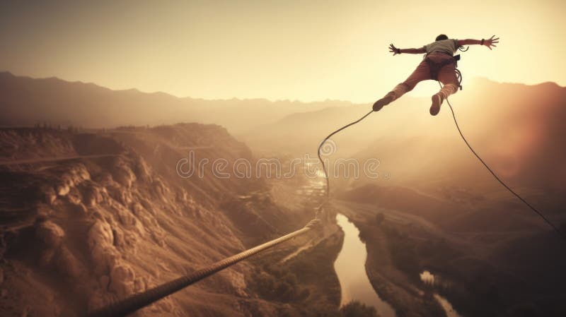 Bungee Jumping Created with Generative AI Technology Stock Illustration ...