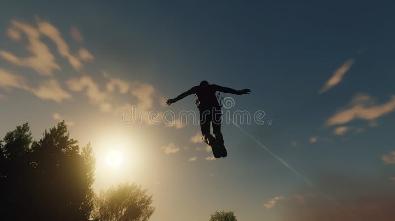 Bungee Jumping Created with Generative AI Technology Stock Illustration ...