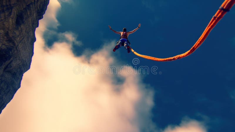 Bungee Jumping Created with Generative AI Technology Stock Illustration ...