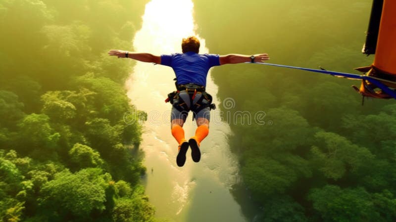 Bungee Jumping Created with Generative AI Technology Stock Illustration ...