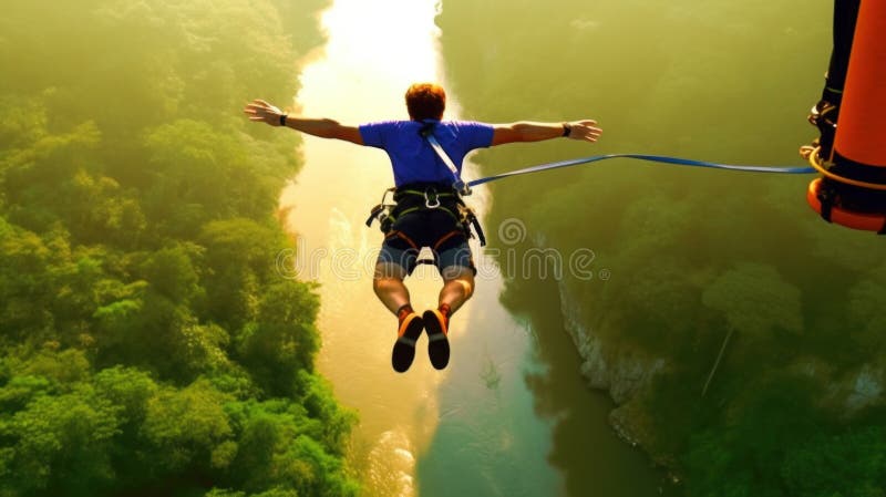 Bungee Jumping Created with Generative AI Technology Stock Illustration ...