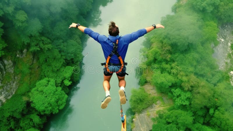 Bungee Jumping Created with Generative AI Technology Stock Illustration ...