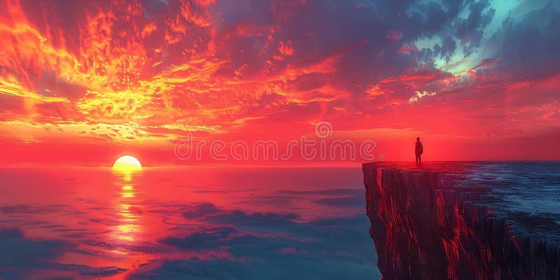 Bungee Jumping Thrill at Iconic Sunset Cliffs Landmark Stock ...