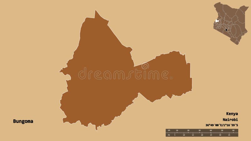Bungoma, County of Kenya, Zoomed. Pattern Stock Illustration ...