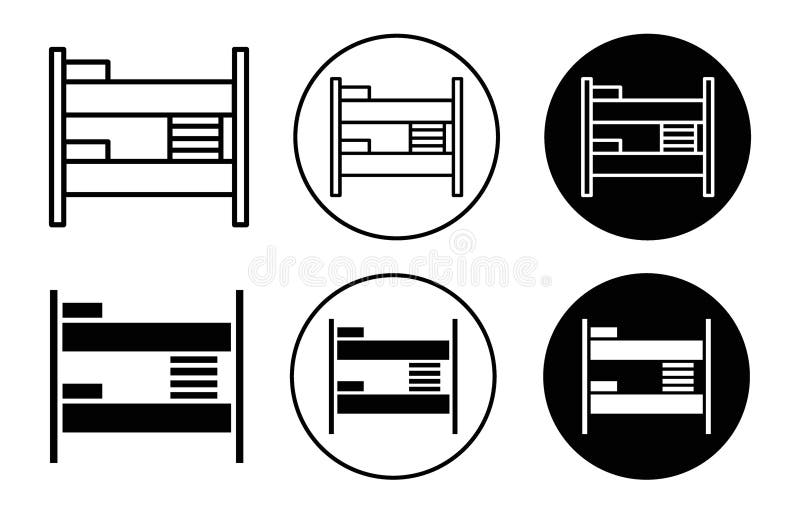 Bunk Bed Icon Collection Of Outline Thin Line Symbol Or Sign Stock