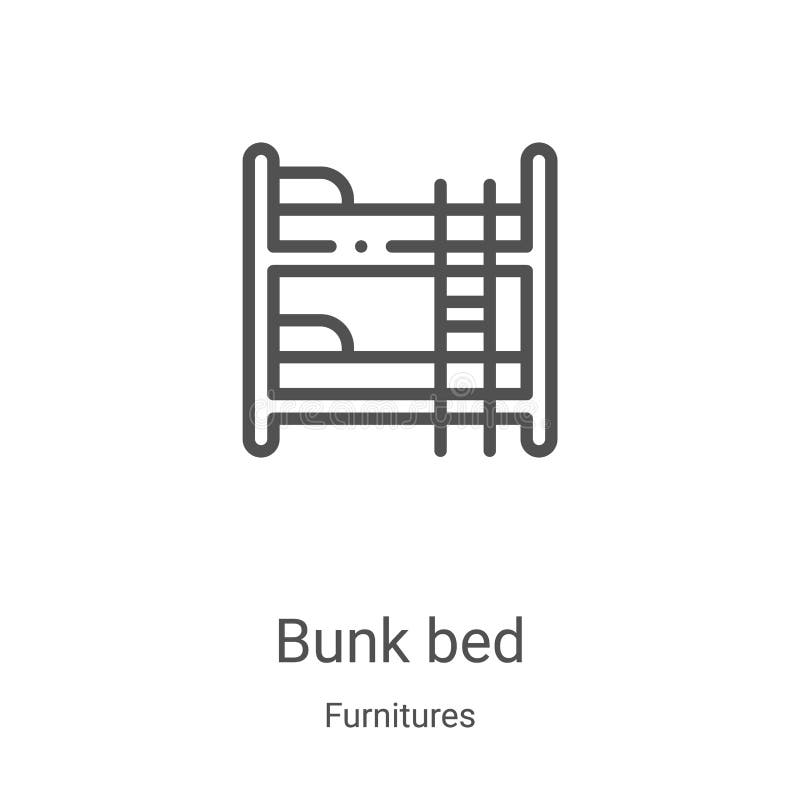 Bunk Bed Icon Vector from Furnitures Collection. Thin Line Bunk Bed ...