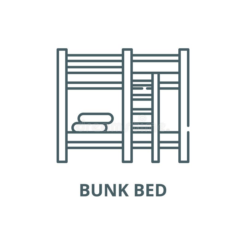 Bunk Bed Line Icon, Vector. Bunk Bed Outline Sign, Concept Symbol, Flat ...
