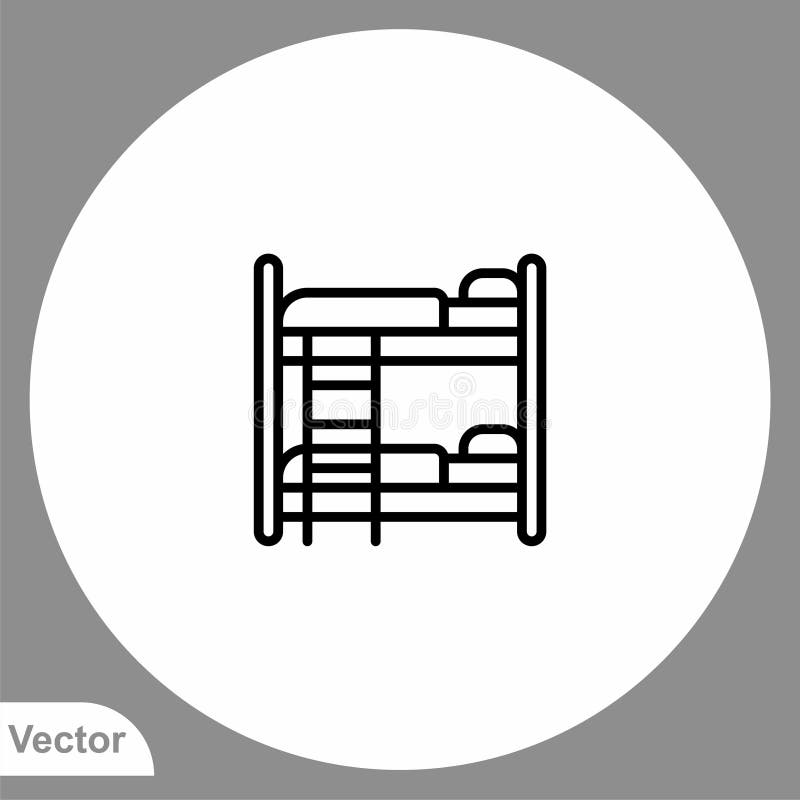 Bunk Bed Vector Icon Sign Symbol Stock Vector - Illustration of ...