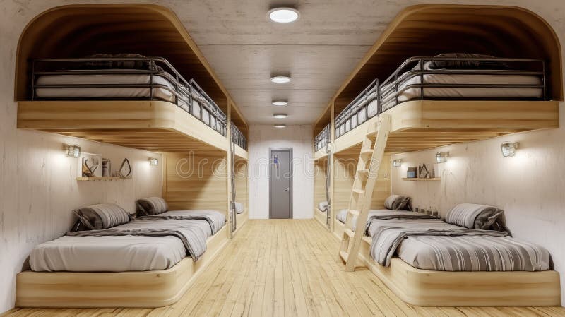Bunk Beds Inside a Modern Underground Bunker or Shelter Stock Photo ...