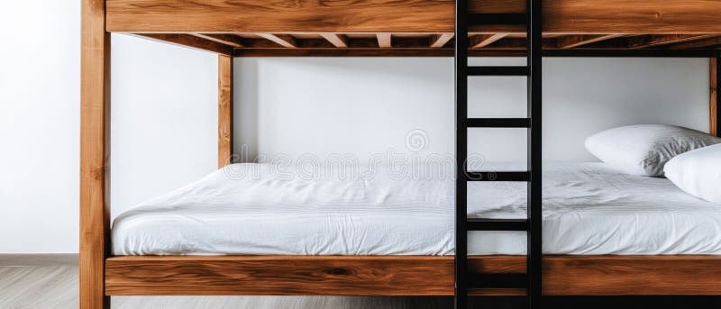 Bunk Beds in Modern Hostel Dormitory Stock Illustration - Illustration ...