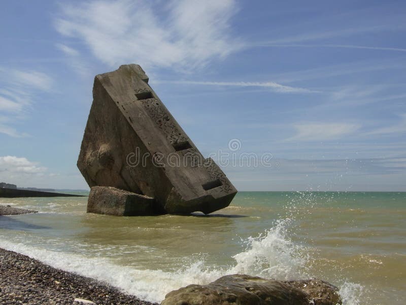 A Fallen from the Cliff German Concrete Bunker from World War Two on ...