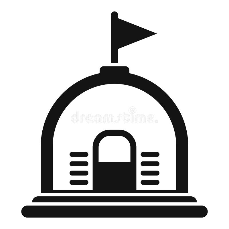 Bunker with Flag Waving on Top Icon Stock Vector - Illustration of ...