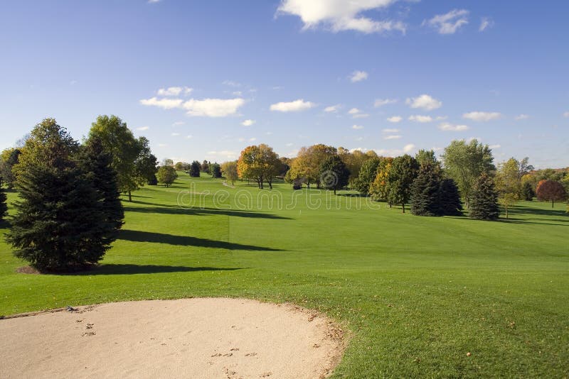 Bunker and Golf Fairway stock image. Image of color, fall - 8755503