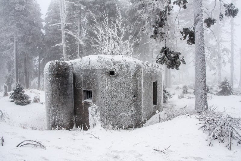 Bunker stock image. Image of bunker, army, fort, winter - 44477119