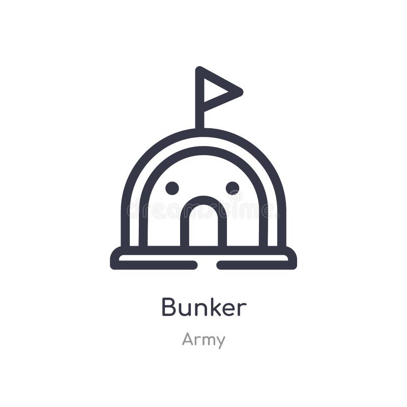 Bunker Outline Icon. Isolated Line Vector Illustration from Army ...