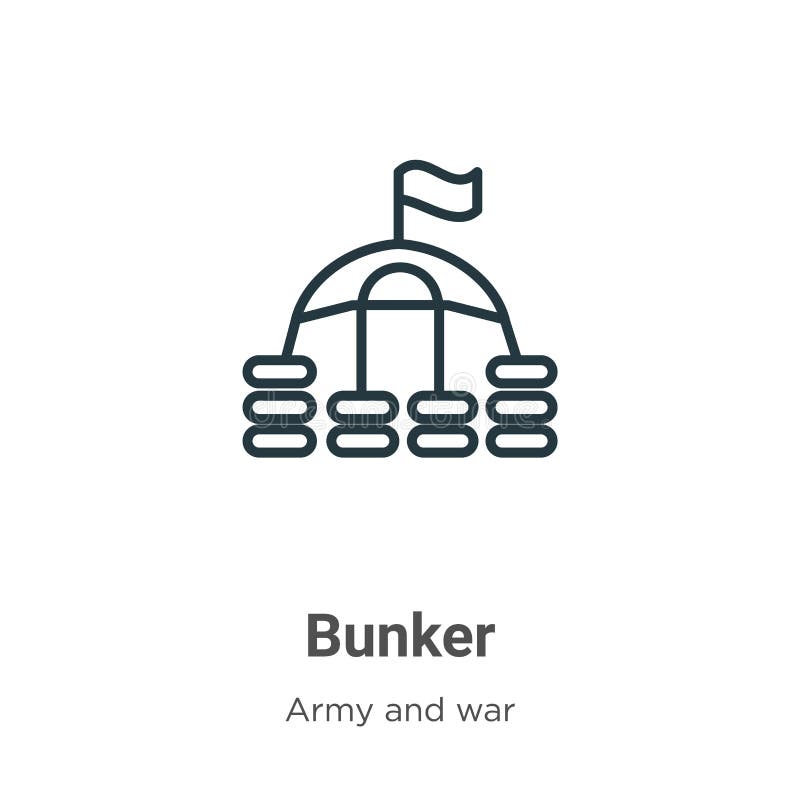 Bunker Outline Vector Icon. Thin Line Black Bunker Icon, Flat Vector ...