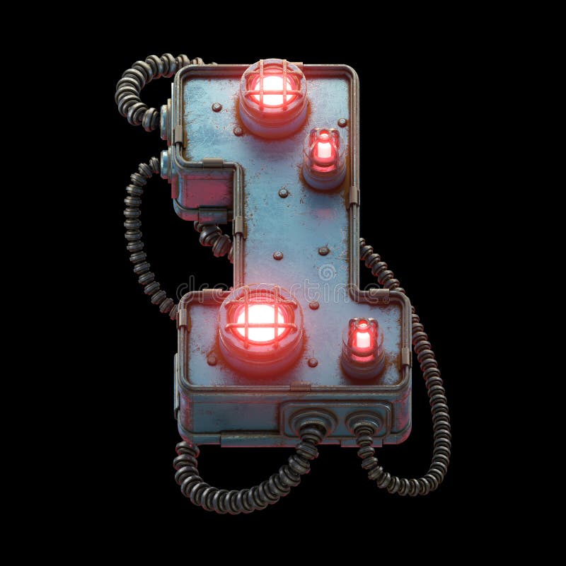 Bunker Red Light Font. stock illustration. Illustration of robotic ...