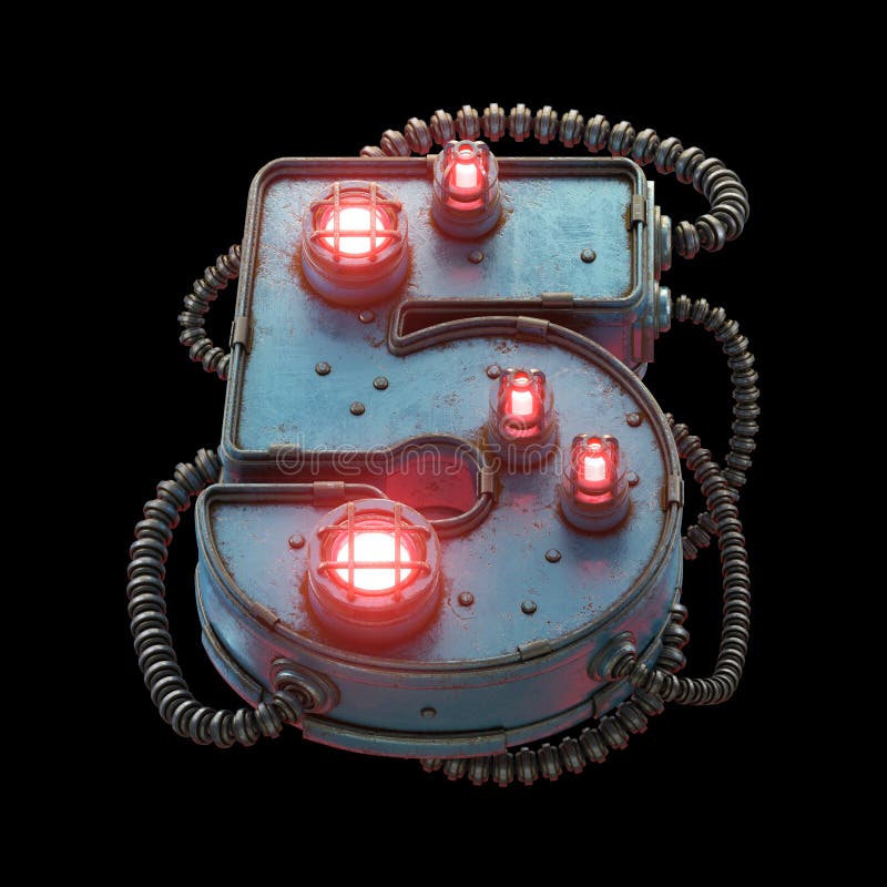 Bunker Red Light Font. stock illustration. Illustration of futuristic ...