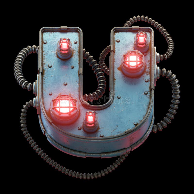 Bunker Red Light Font. stock illustration. Illustration of futuristic ...