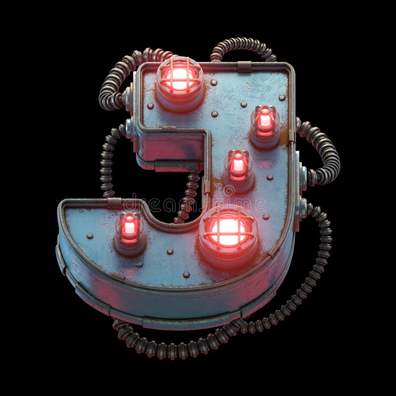 Bunker Red Light Font. stock illustration. Illustration of futuristic ...