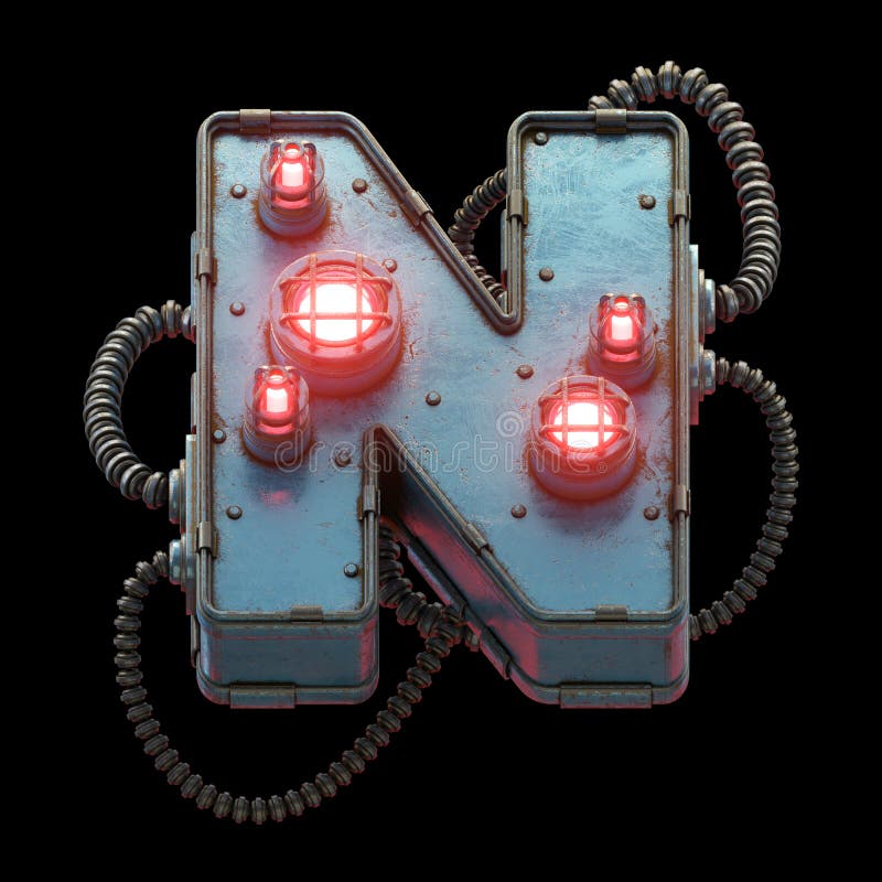 Bunker Red Light Font. stock illustration. Illustration of robotic ...